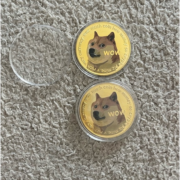 Other | 2 Collectible Doge Coin In Plastic Casing And Pouch | Poshmark